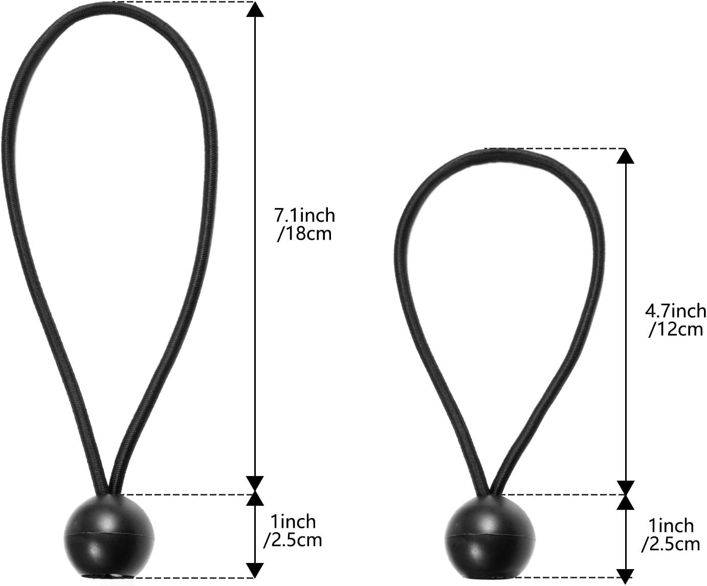 Bungee Straps with Balls, Comius 30 Pcs Multi Use Bungee Cords Elastic ...