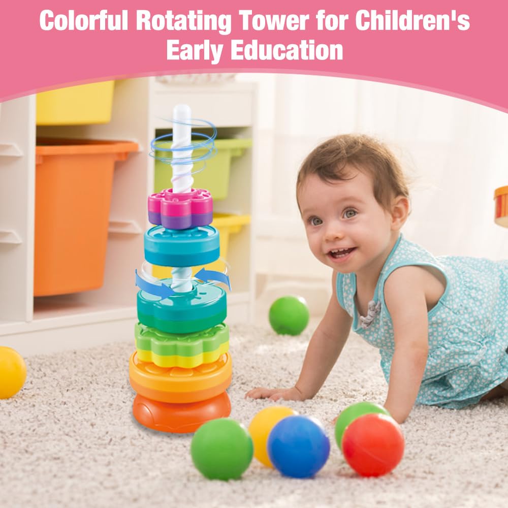 Mua Spinning Stacking Toys, Rainbow Tower, Kids Stackable Spinning Toy ...