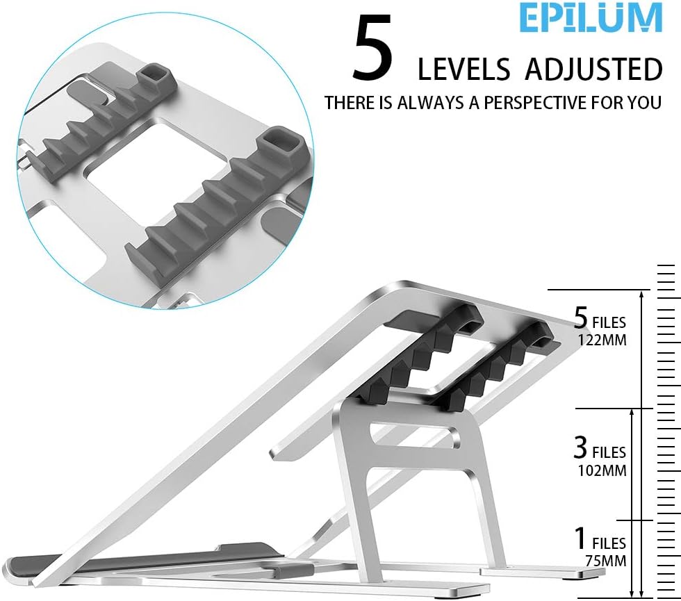 Laptop Stand Adjustable, EPILUM Laptop Stand Portable Aluminum Muti ...