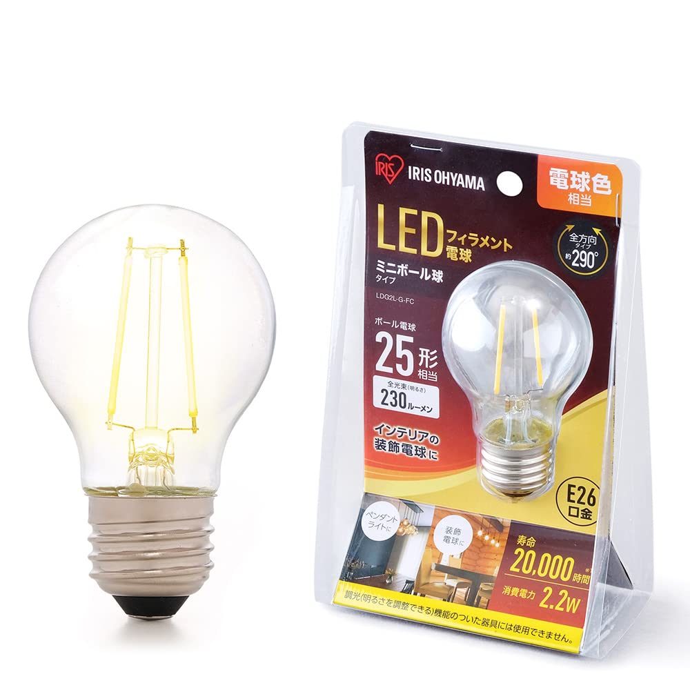 Mua Iris Ohyama LDG2L-G-FC LED Bulb, Mini Ball Bulb, E26, 25W, Equivalent to Shape, Bulb Color ...
