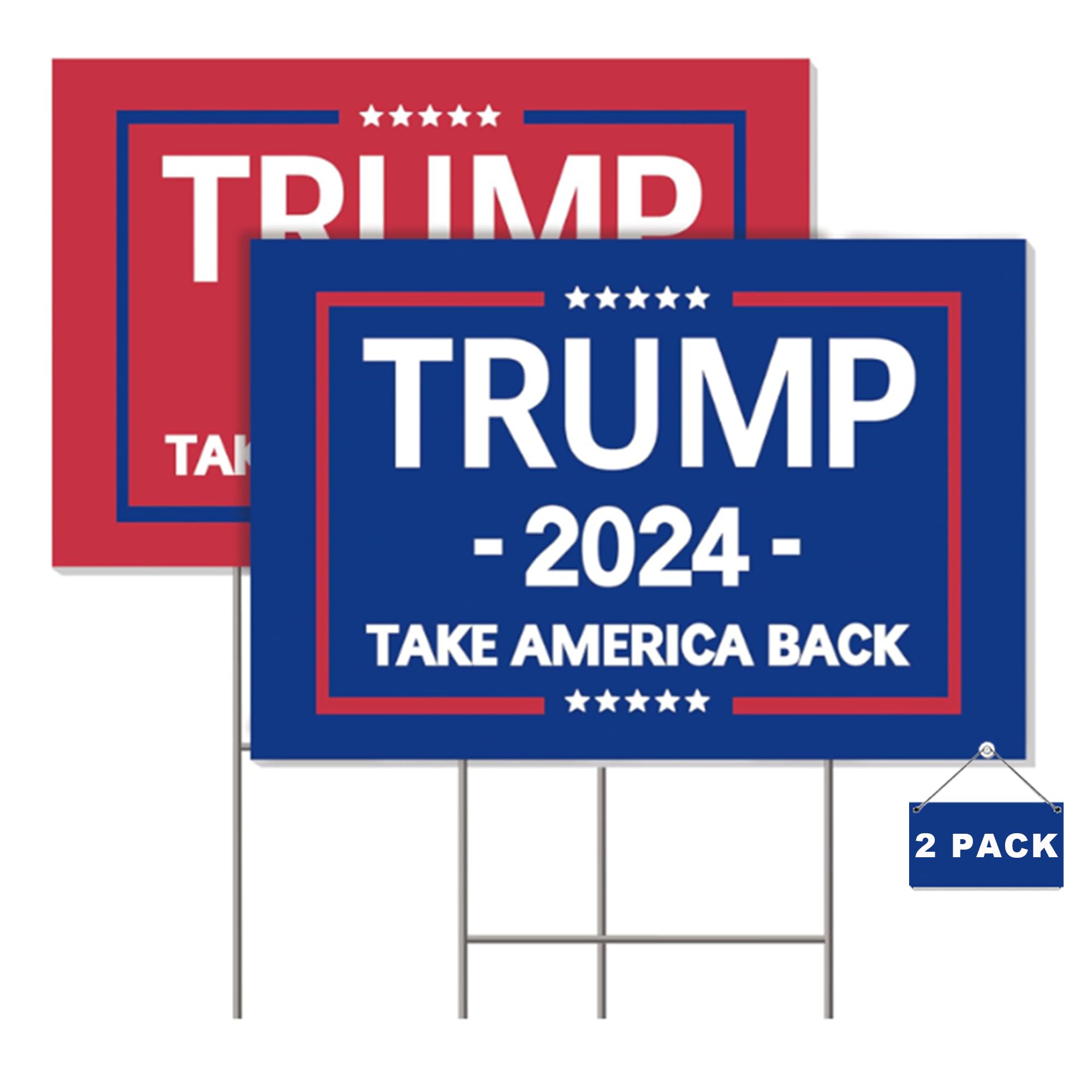 Trump Yard Signs - Double Sided Trump Yard Sign with Metal H Stakes ...
