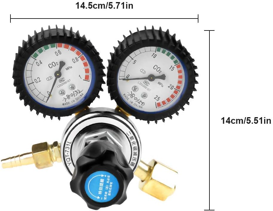 CO2 Pressure Regulator – G5/8 Co2 Regulator Welding Gas Bottle Carbon ...