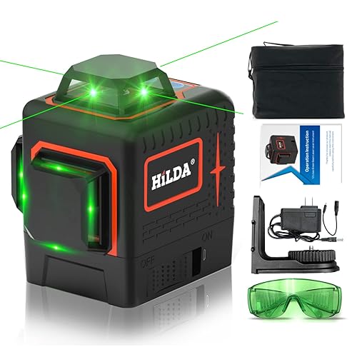 HILDA 4x360°Laser Level 16 Lines Green Line Laser Self Leveling with ...