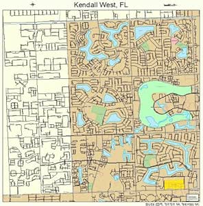 Amazon.com: Large Street & Road Map of Kendall West, Florida FL ...