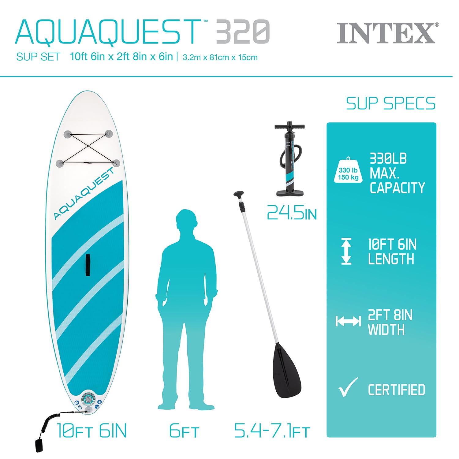 Mua INTEX AquaQuest Inflatable Paddle Board Series: Includes Adjustable ...