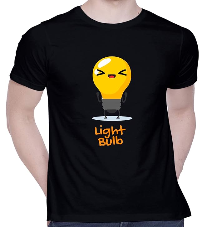 Buy CreativiT Graphic Printed T-Shirt for Unisex Light Bulb Tshirt ...