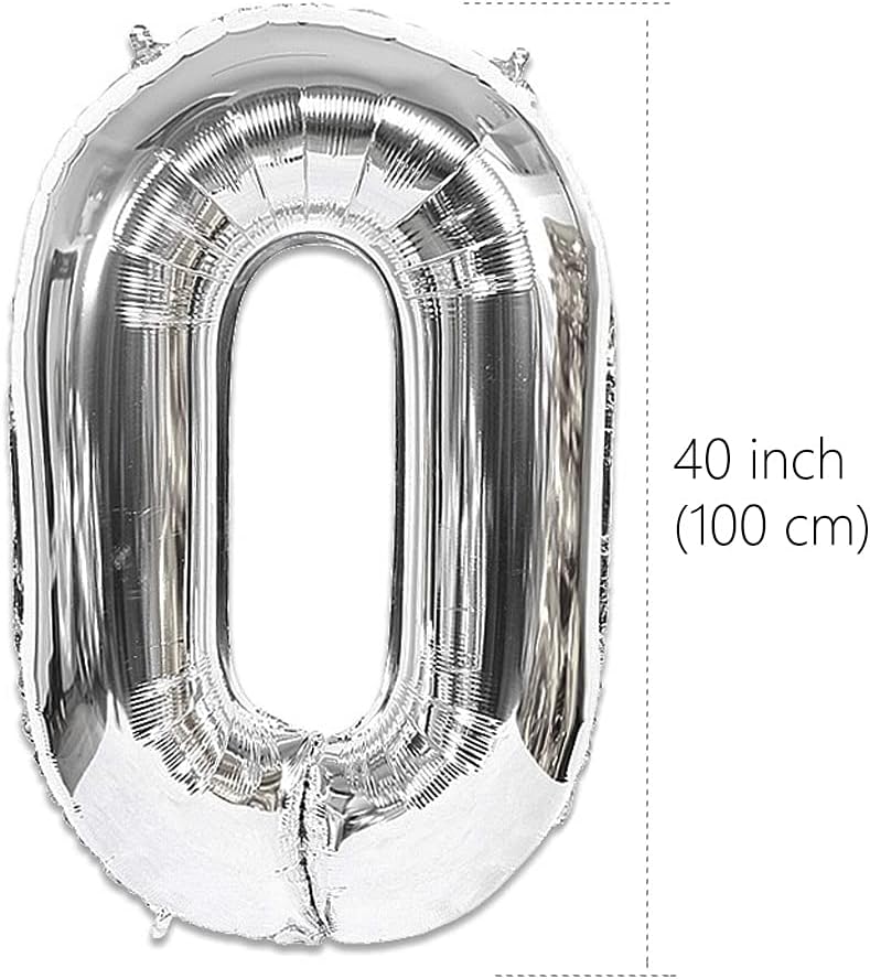 Aabellay Silver Number Balloons Large Foil Mylar Balloons 40 Inch Giant Jumbo Number Balloons ...