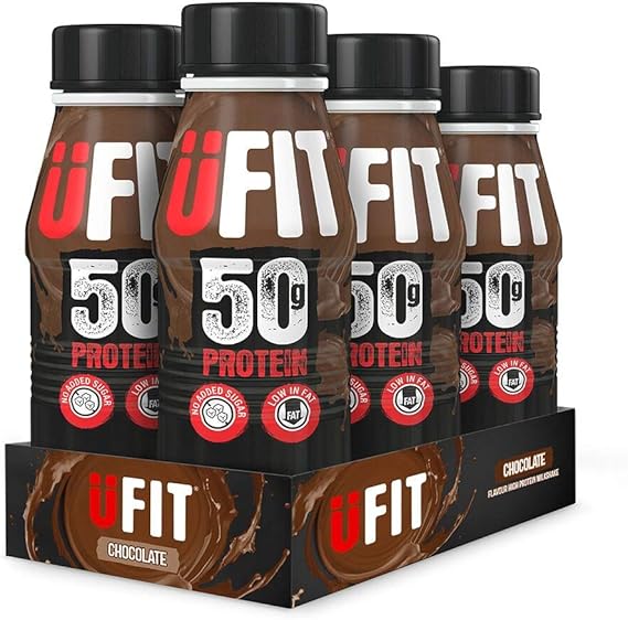 UFIT High 50g Protein Shake, No Added Sugar, Low Fat – Chocolate ...