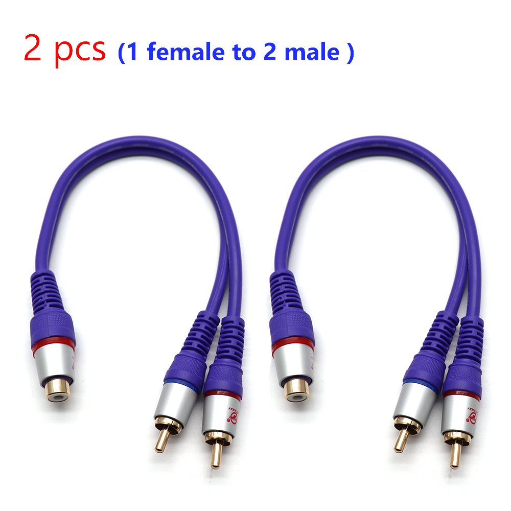 Amazon.com: Sydien RCA 2 Pack RCA Y- Splitter Cable 1 Female to 2 Male ...