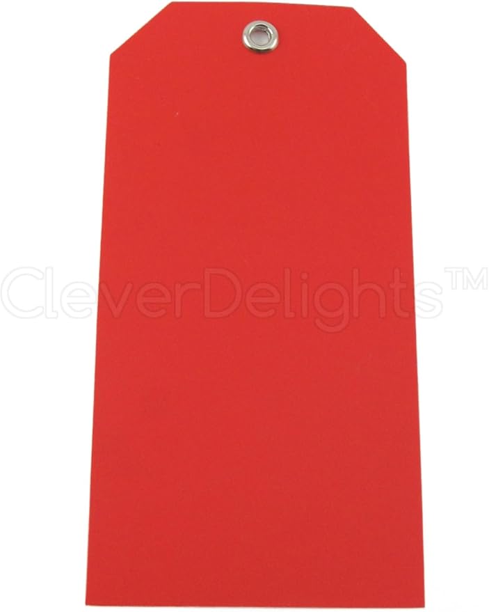 100 Pack - Red Plastic Tags - 4.75" x 2.375" - Tear-Proof and ...