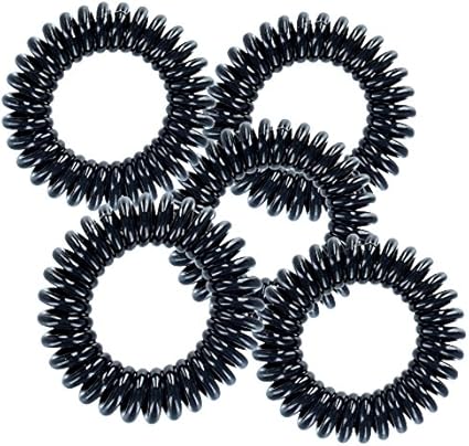 Pretty Pack of 5 Plastic Spiral Hair Bobbles -Black: Amazon.co.uk: Beauty