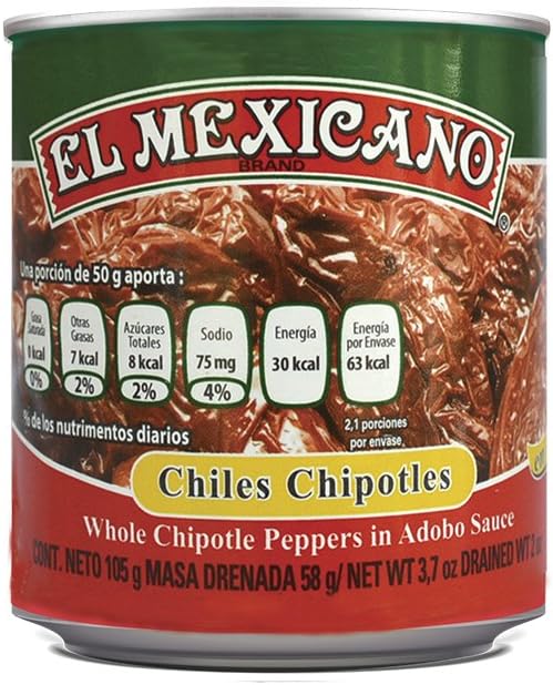 El Mexicano Chile Chipotle Adobado, Picante, 105 g: Amazon.com.mx ...