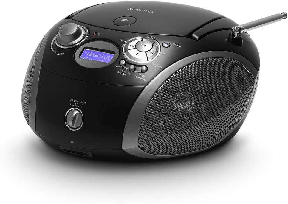 Roberts Radio ZoomBox 3 DAB/DAB+/FM/SD/USB Radio with CD Player – Black – BigaMart