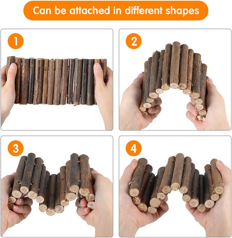 YOUTHINK Hamster Foldable Bridge Stair Natural Wood Hideout House for ...