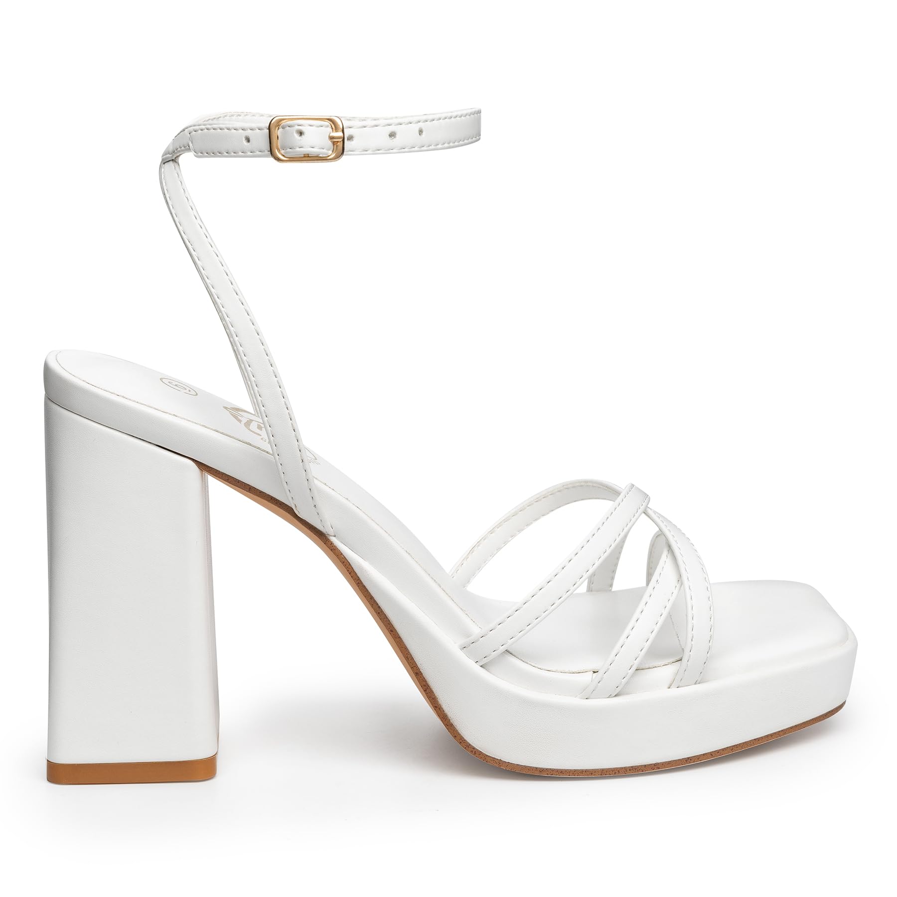 Trary Gold Heels,Square Toe White Heels for Women, 3 inch Black Heels ...