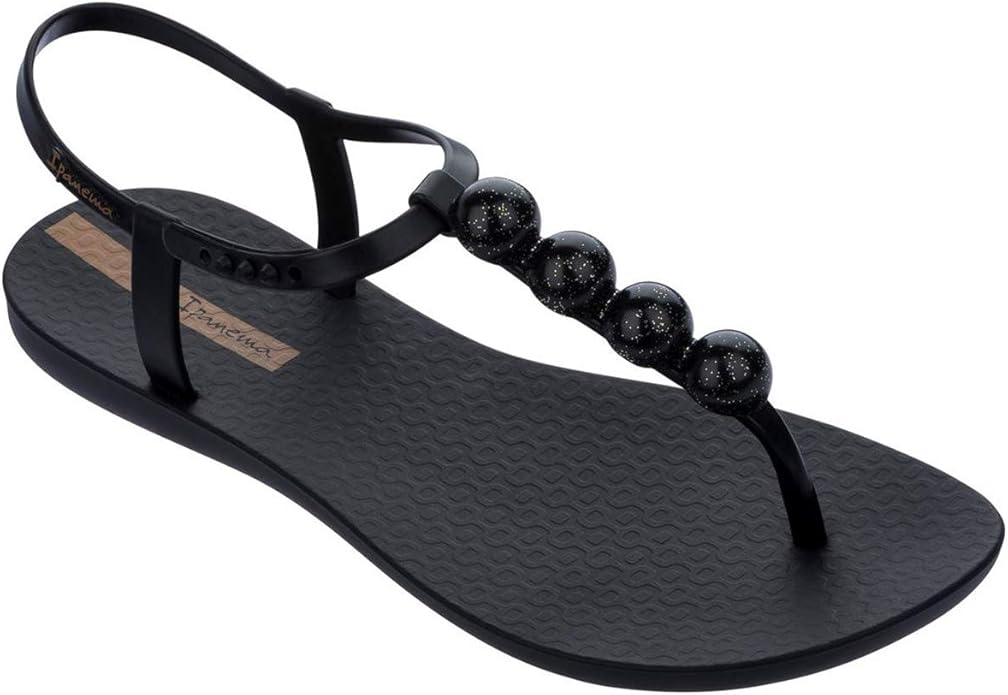 SANDÁLIA RASTEIRA Grendene IPANEMA CLASS GLAM II PRETO/PRETO feminino ...