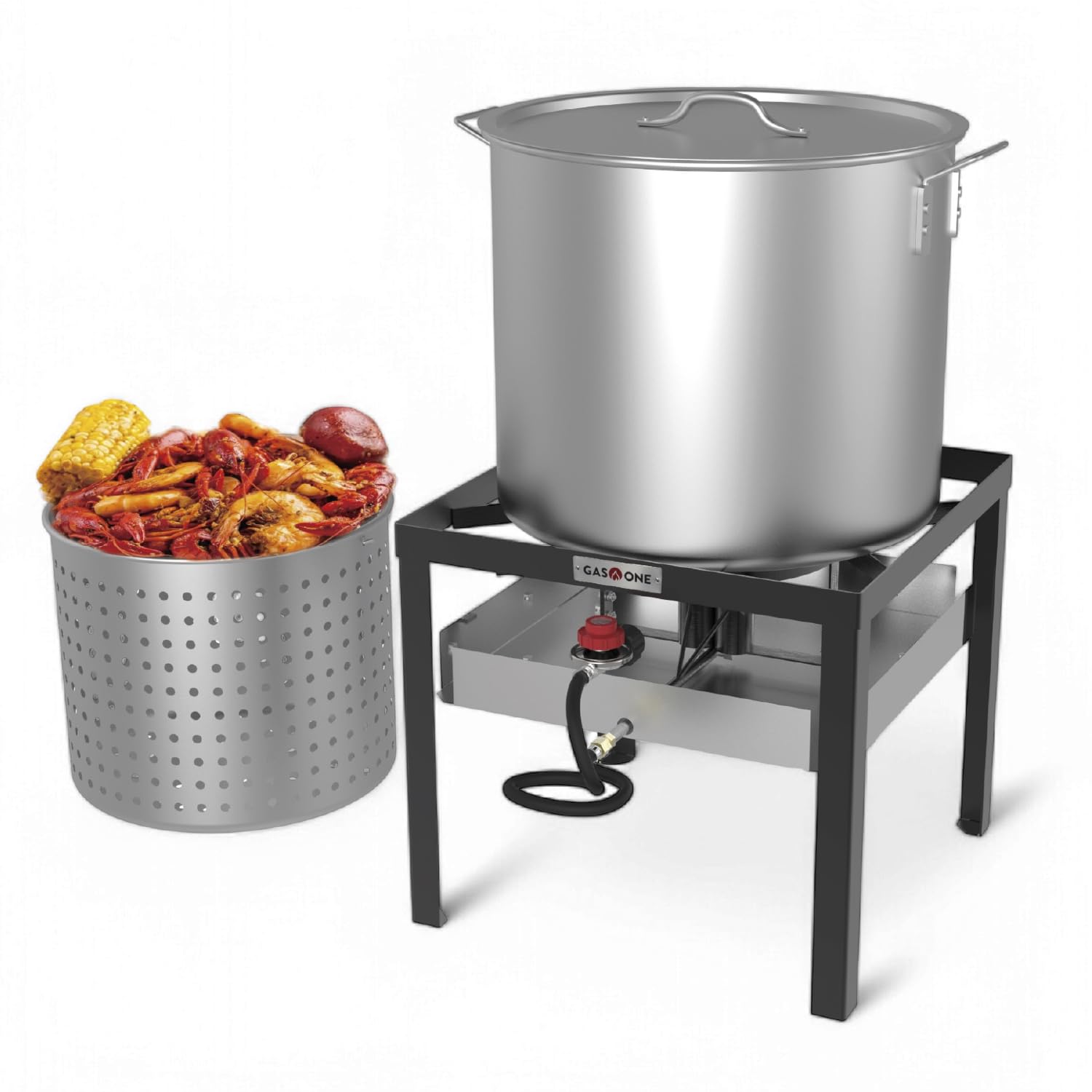 Gas One Seafood Boil Kit with Propane Burner, Propane Regulator, 60Qt ...