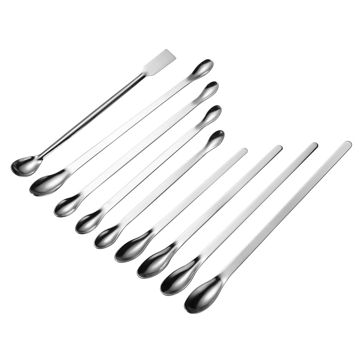 UKCOCO 9-in-1 Stainless steel sampling spoon, laboratory scoops, mixing ...