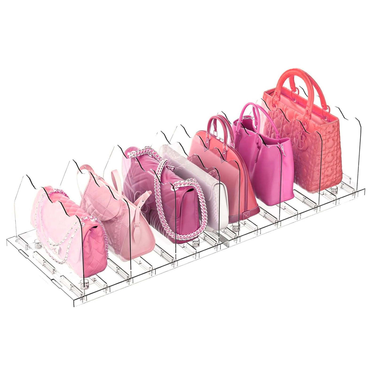 HAN SHENG Adjustable Shelf Divider for Closet Purse Organizer Clear ...