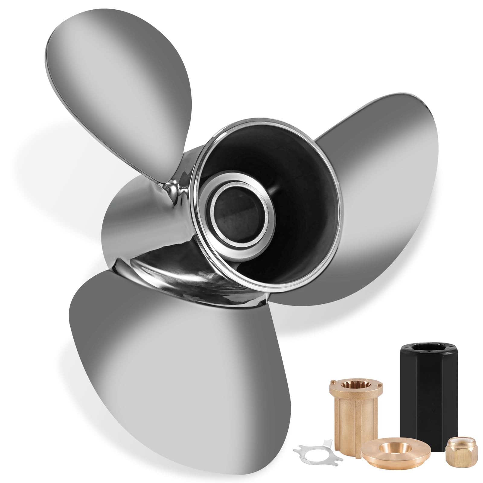 YOUNG PROPS 13 1/2 x 15 Stainless Steel Outboard Boat Propeller for ...