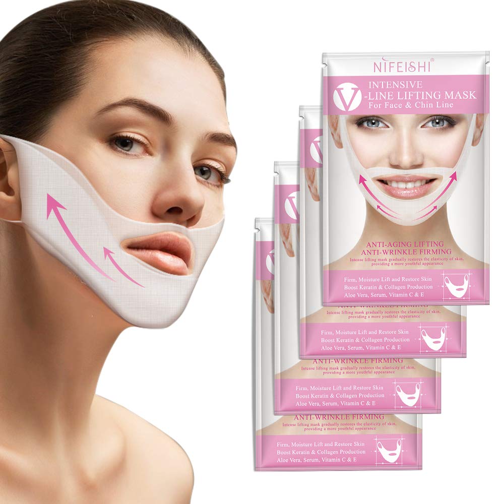 Amazon.com : V Line Mask Chin Up Patch Double Chin Reducer Chin Mask V ...