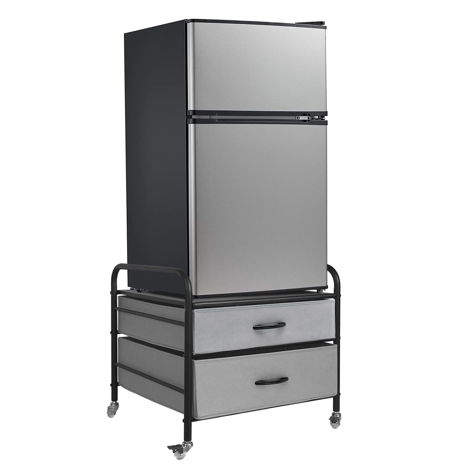 EazeHome Mini Fridge Stand, Fridge Stand with Storage, 2 Drawer Fridge ...
