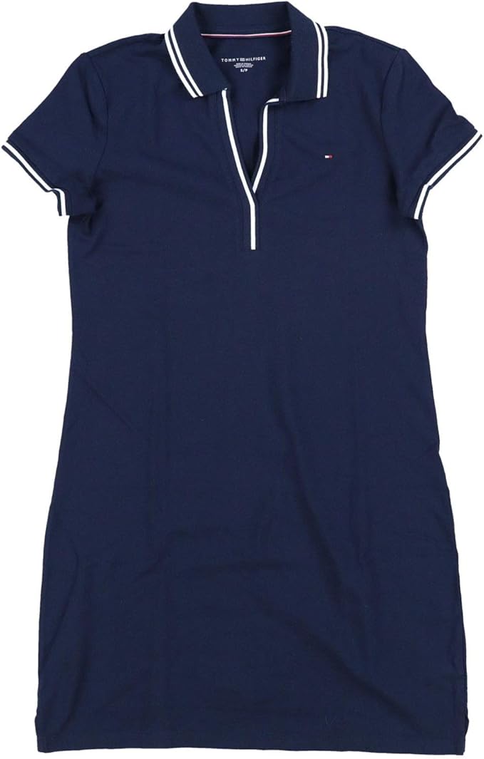 Tommy Hilfiger Damen Polokleid, Women's Polo Dress, Navy Blau (X-Large ...