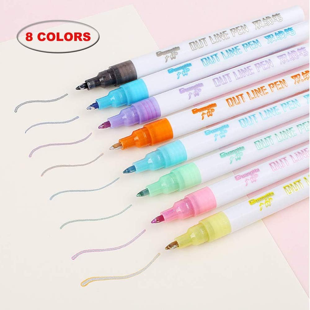 Double Line Outline Pen for Gift Card Writing Drawing Creative Art ...