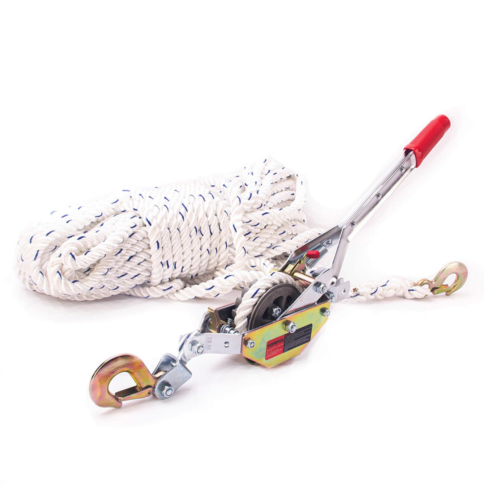 VOPEPZG Rope Puller 3/4 Ton Capacity with 100' of 0.6" Dia. Rope, Come ...