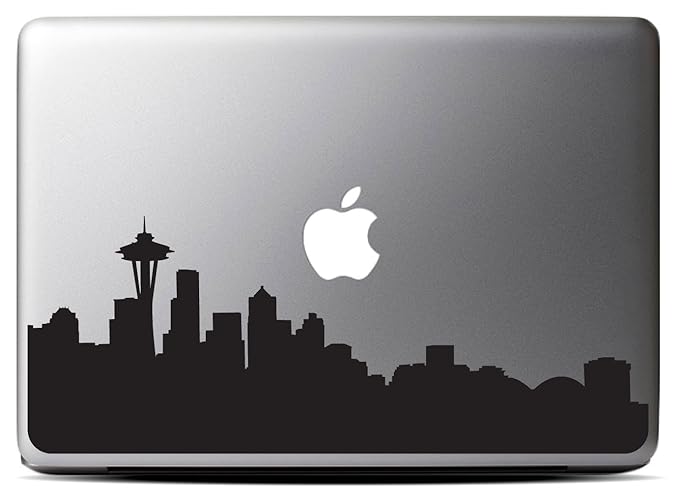 Amazon.com: Seattle Skyline - Black (13 inch) Macbook Decal - Laptop ...