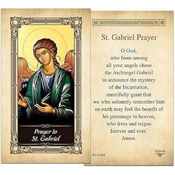 Amazon.com : Saint/St. Gabriel the Archangel Holy Prayer Card Chromo NB ...