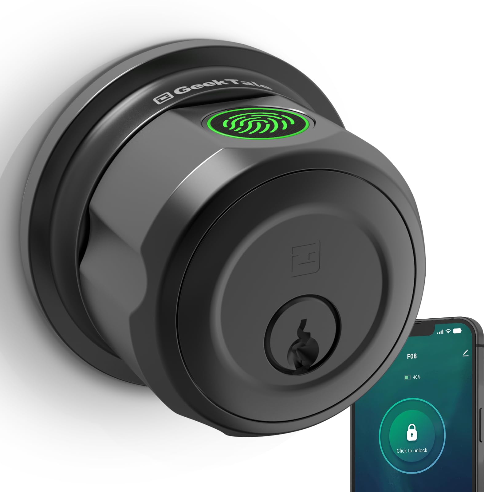 GeekTale Fingerprint Door Lock,Keyless Entry Door Lock,Deadbolt Smart ...