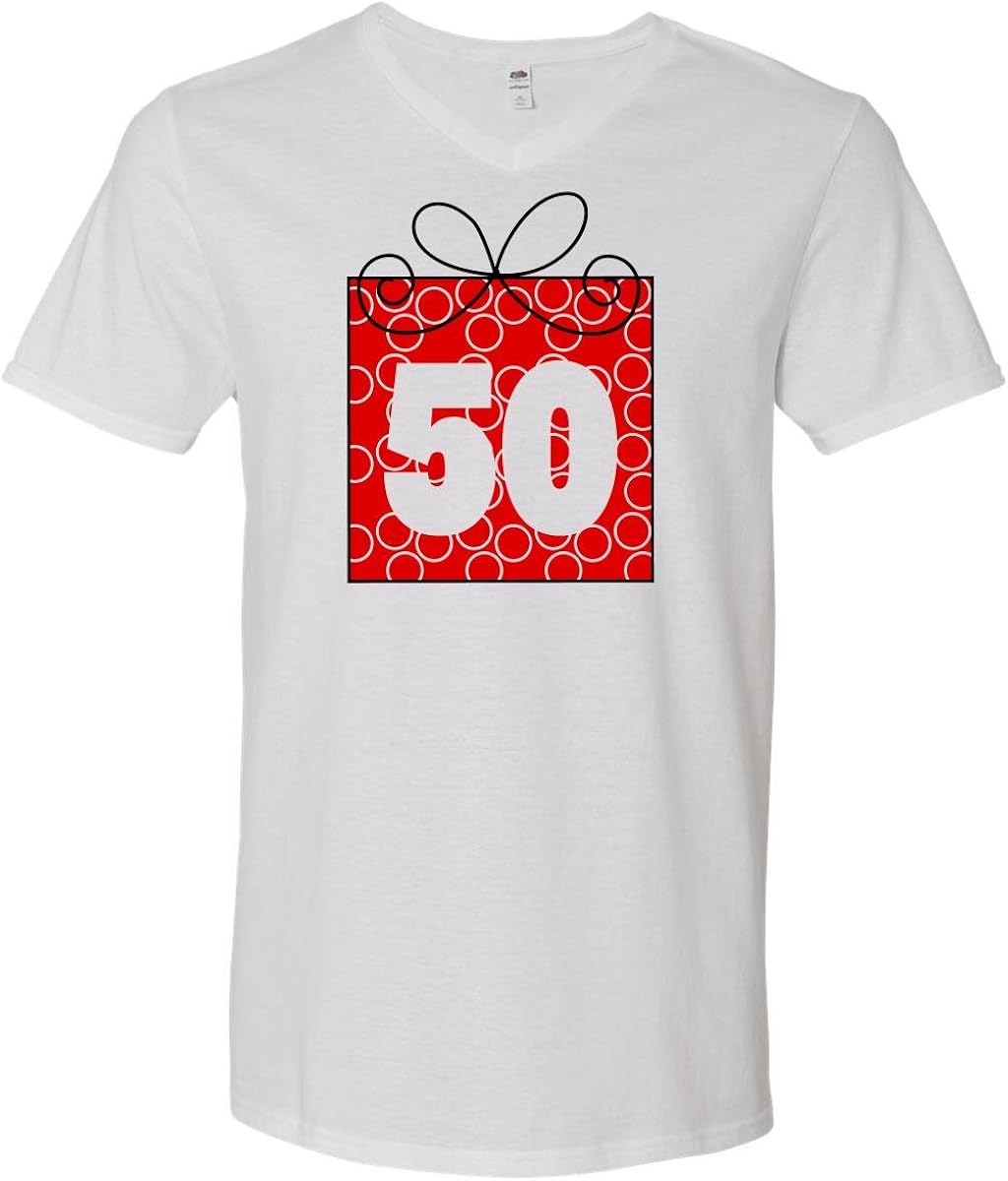 Amazon.com: Inktastic 50th Birthday Outfit Gift Men's V-Neck T-Shirts ...