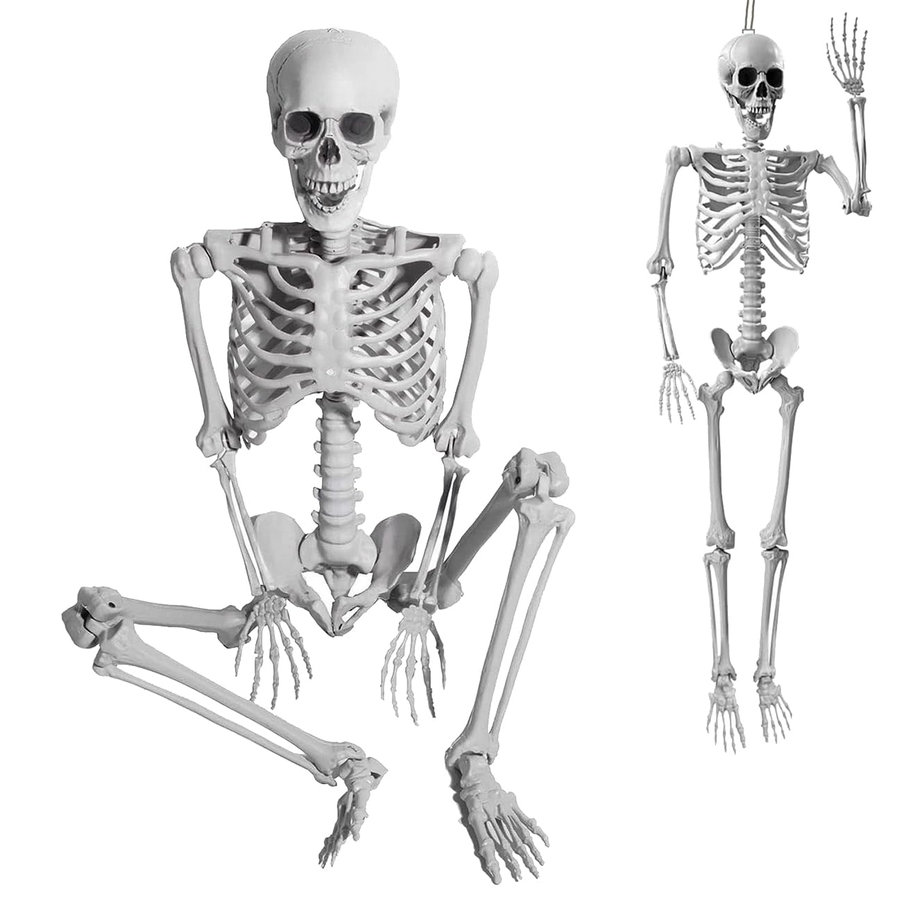 5.5Ft Halloween Skeleton Life Size - Full Body Realistic Human Bones ...