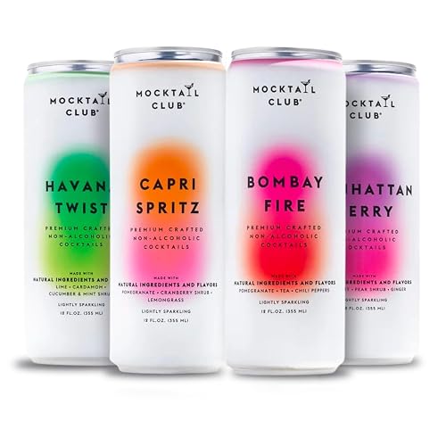Mocktail Club Variety Pack Non-Alcoholic Sparkling Craft Cocktail ...