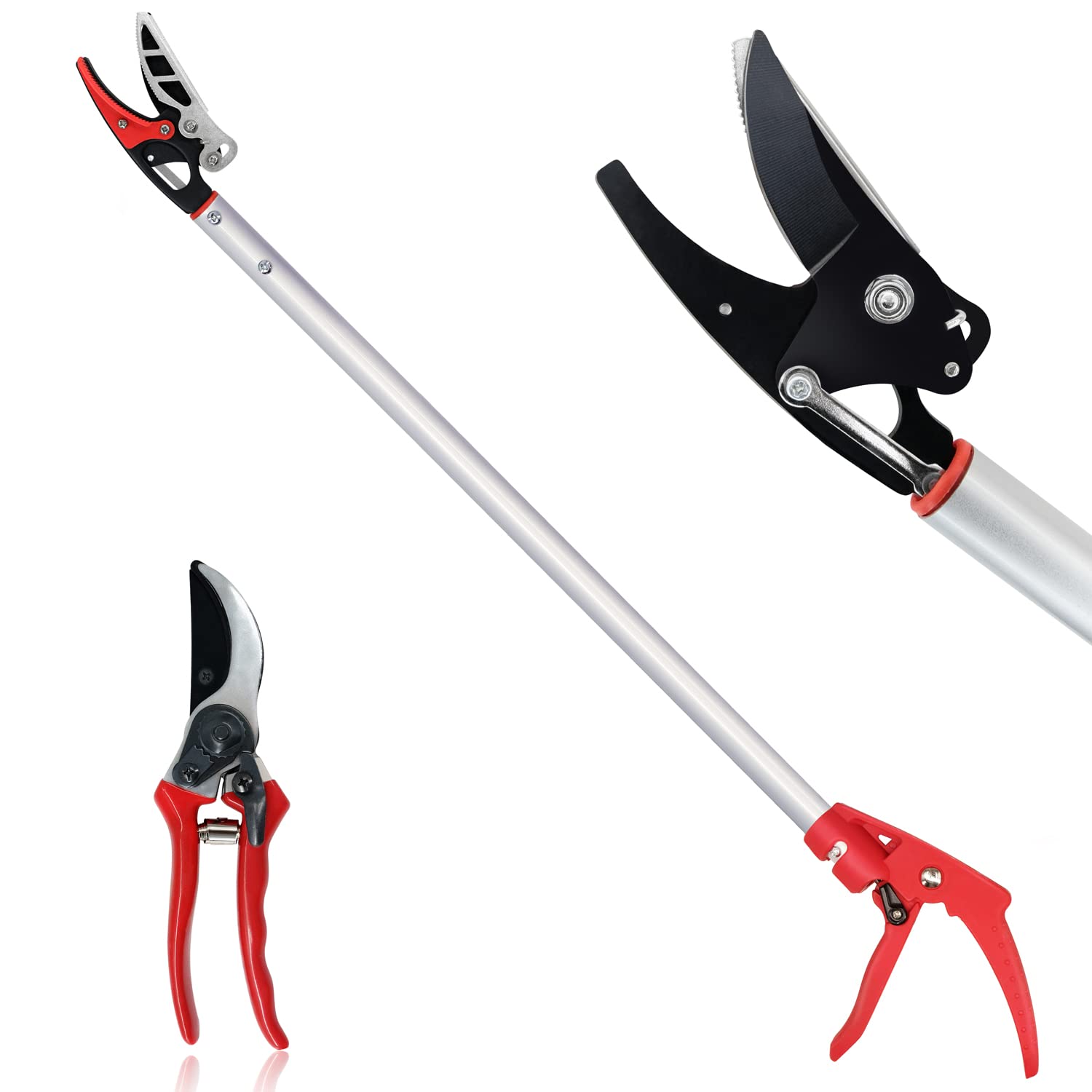 Byhagern 32-Inch Cut and Hold Pruners, Long-Reach Tree Pruner with ...