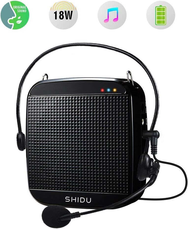 Portable Voice Amplifier, SHIDU Mini Voice Amplifier with Wired ...