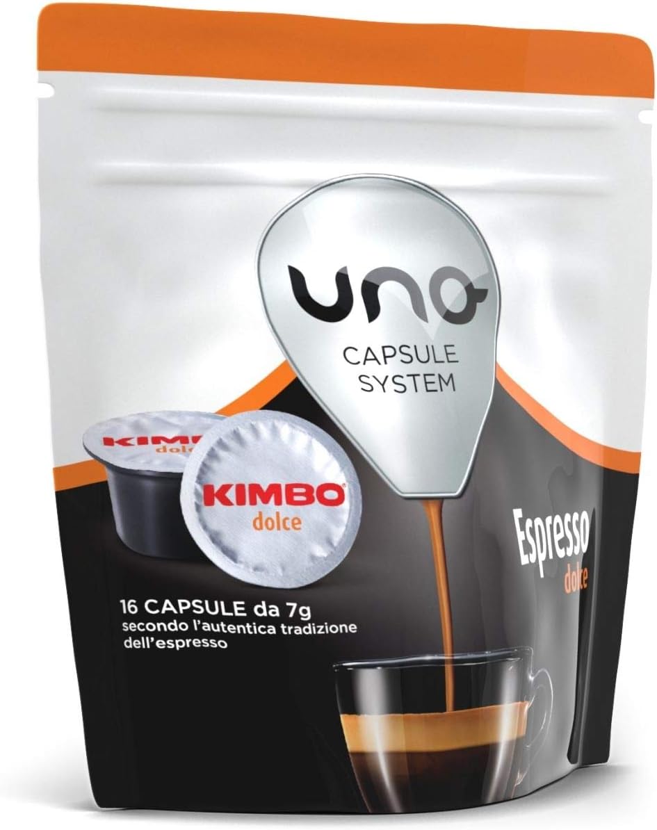 Kimbo Capsule di Caffè Espresso Dolce, Kimbo UNO System, 6 Pacchi da 16 ...