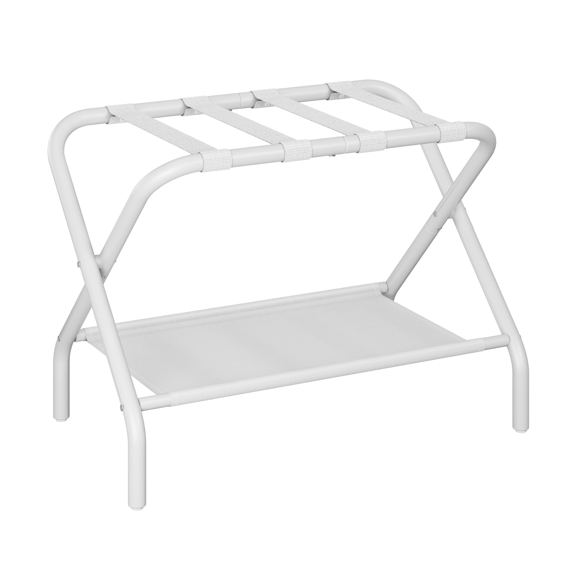 Smart FENDEE White Luggage Rack for Guest Room, Folding Suitcase Stand ...