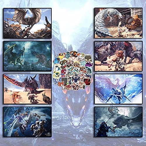 Monster Hunter World Poster and Stickers Room Wall Decor, 8PCS Game ...