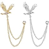 Amazon.com: Huture 3 Packs Men's Gem Brooch Lapel Pin Badge Hanging Chains Collar Brooches Pin ...