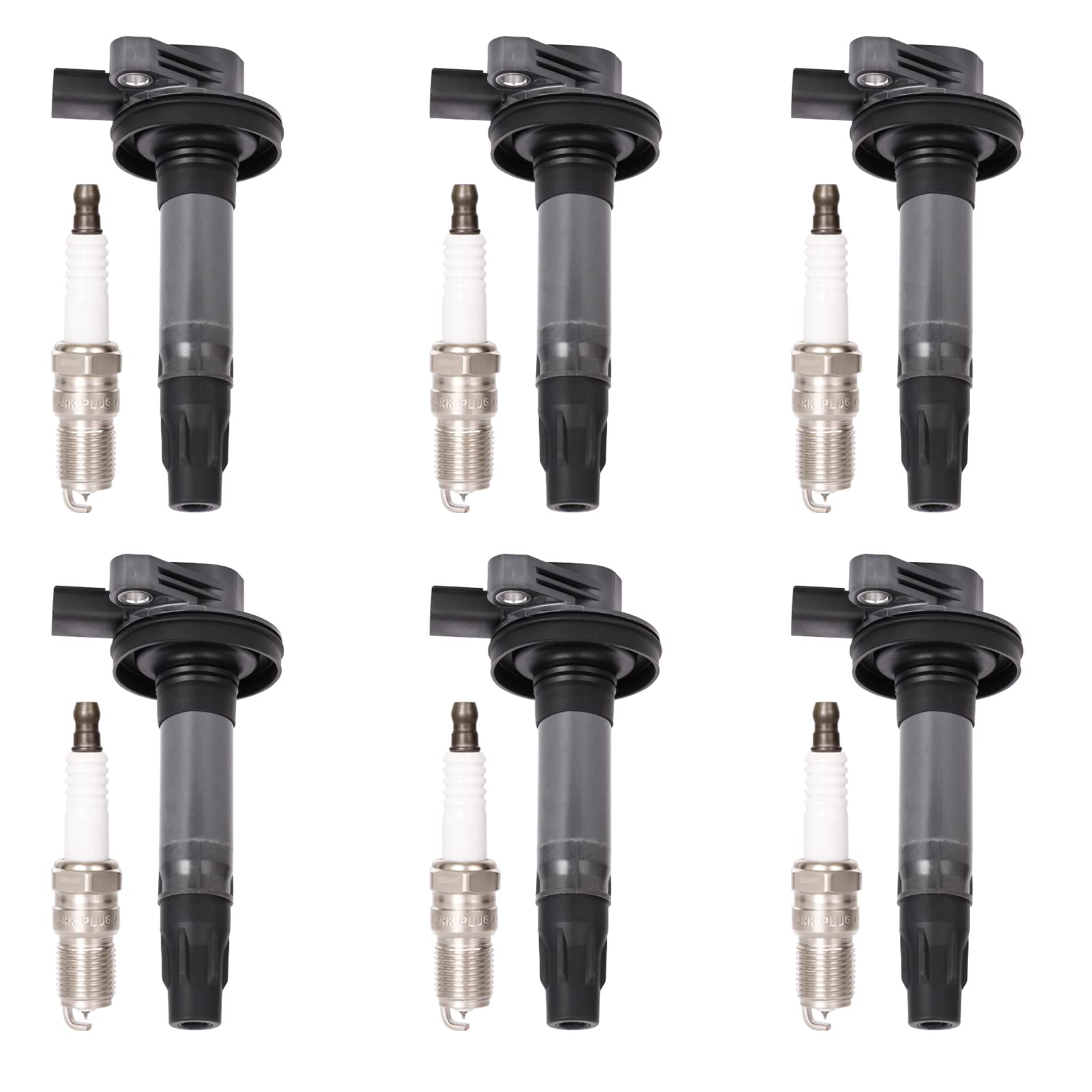 Set of 6 Ignition Coil Pack and Spark Plugs Fits for 3.7 3.5 V6 Ford ...
