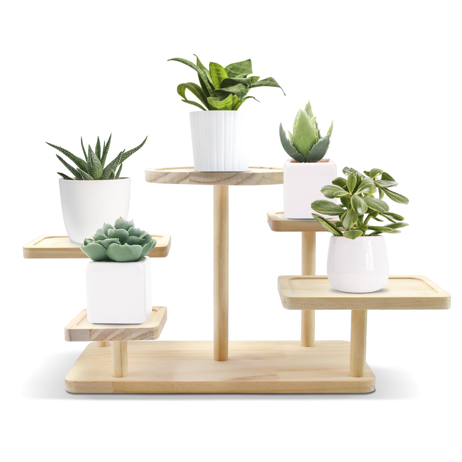 Aifong Table Top Plant Stand Indoor Small 5 Tier Wooden Tabletop ...