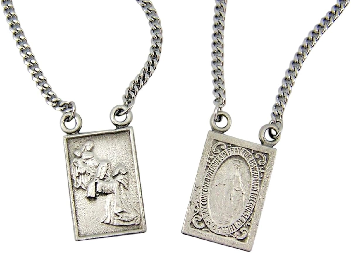 Devotional Scapulars Pewter Scapular Medals with Stainless Steel ...