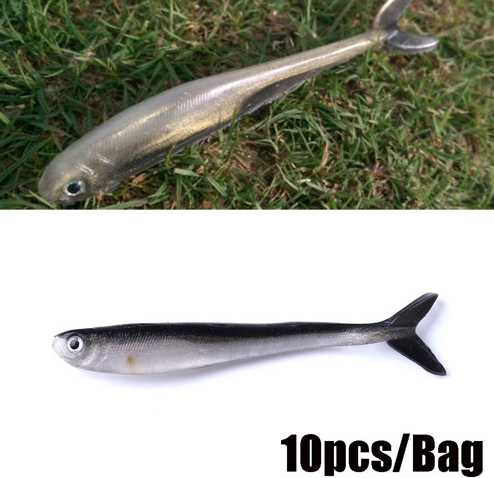 Amazon.com : maxgoods 10PCS Fish Lure Soft Bass Bait, Soft Plastic ...