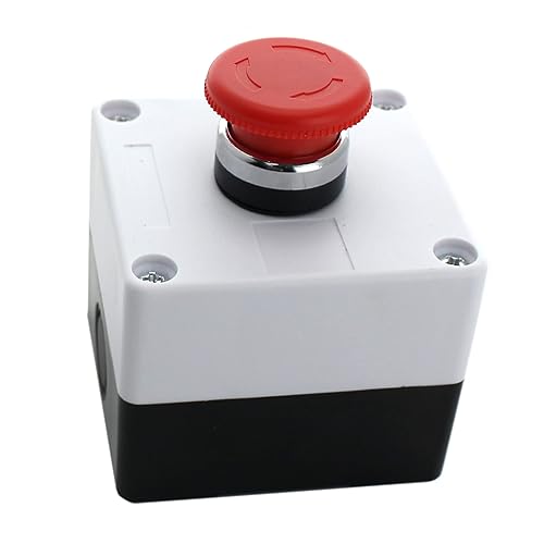 Shopcorp Push Button Switch Emergency Stop Button Stay-Put (Red ...