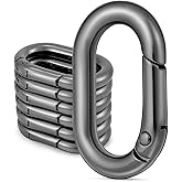 Amazon.com: 10Pcs Metal Spring Oval Rings Round Carabiner Key Ring Clip ...