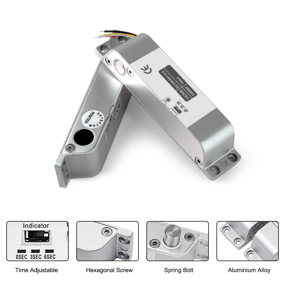 Electric Drop Bolt Lock DC 12V Fail Safe NC Mode Electronic Door Lock ...