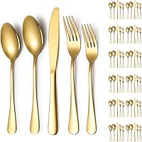 Berglander Gold Wedding Cutlery Set 60pcs Service for 20, Titanium ...