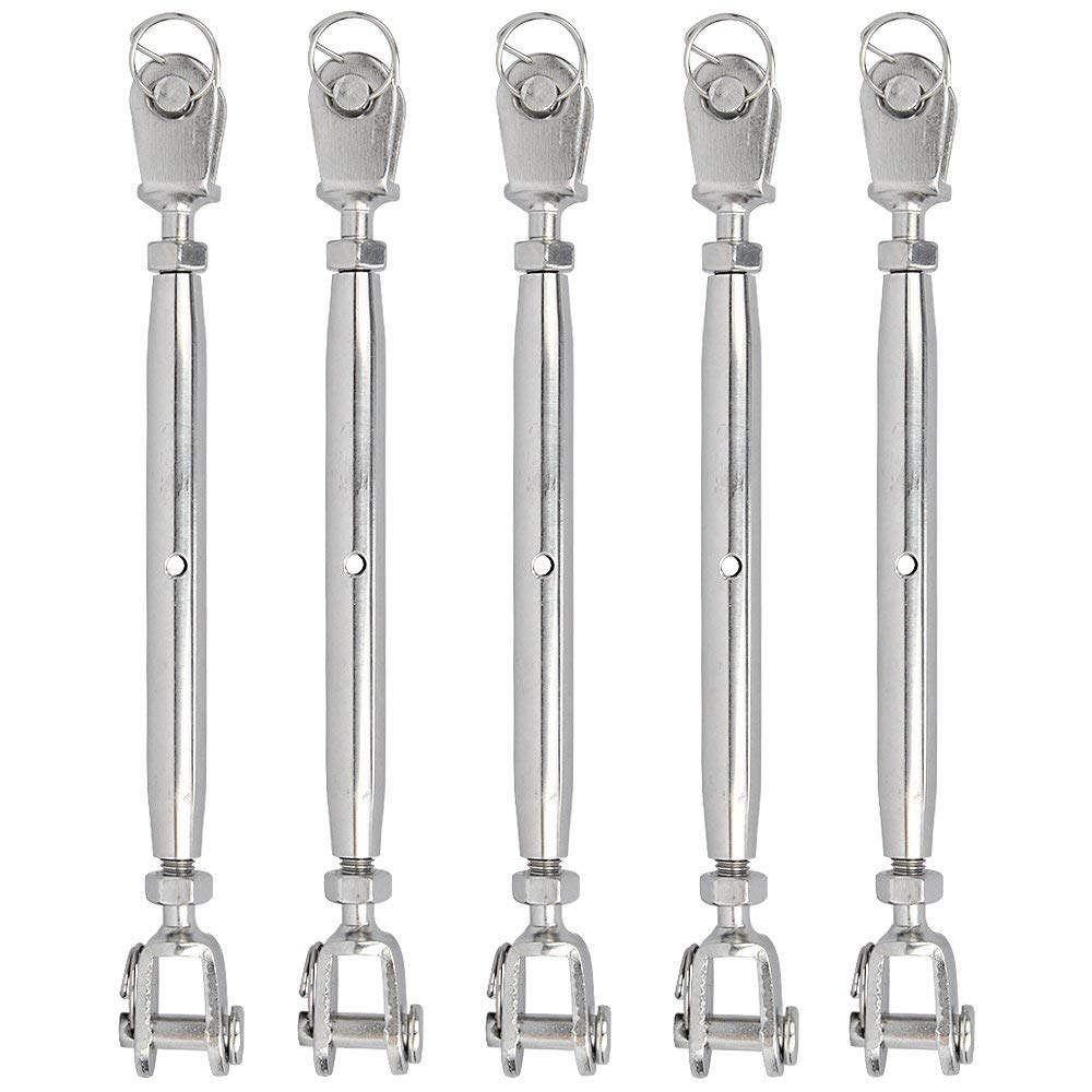 Tulead 5PCS Wire Rope Tension Stainless Steel Eye-Eys Turnbuckles Wire ...